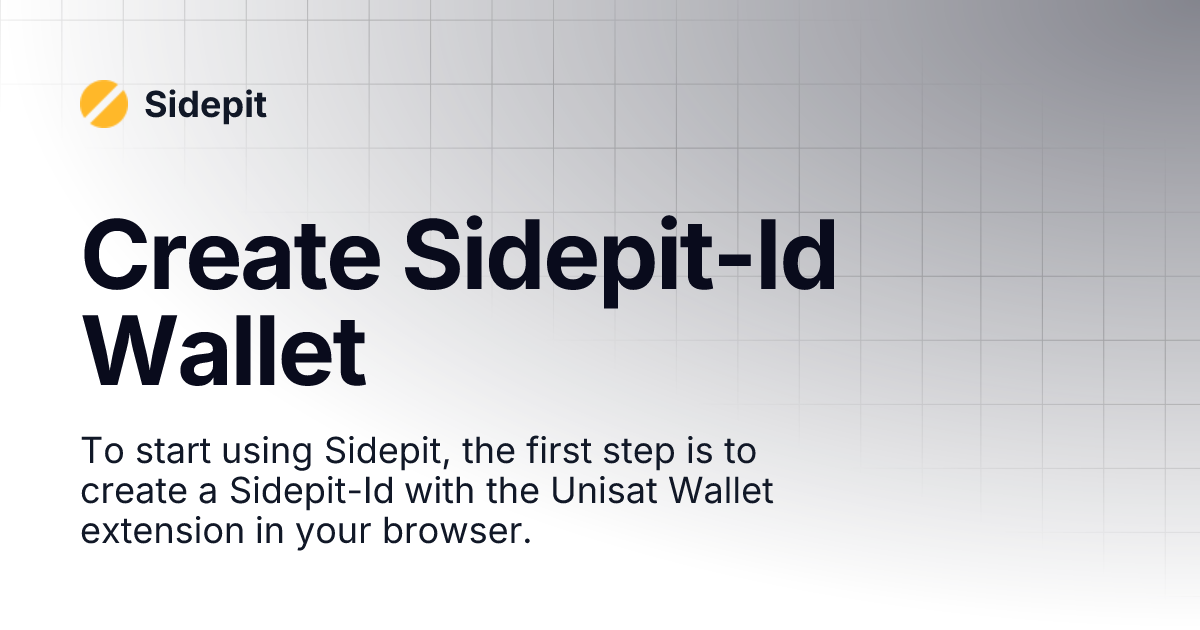 Create Sidepit-Id Wallet | Sidepit